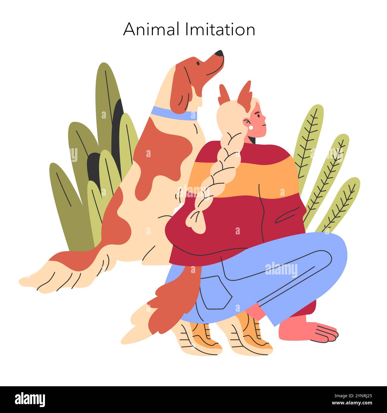 Human and animal bonding Stock Vector Images - Alamy