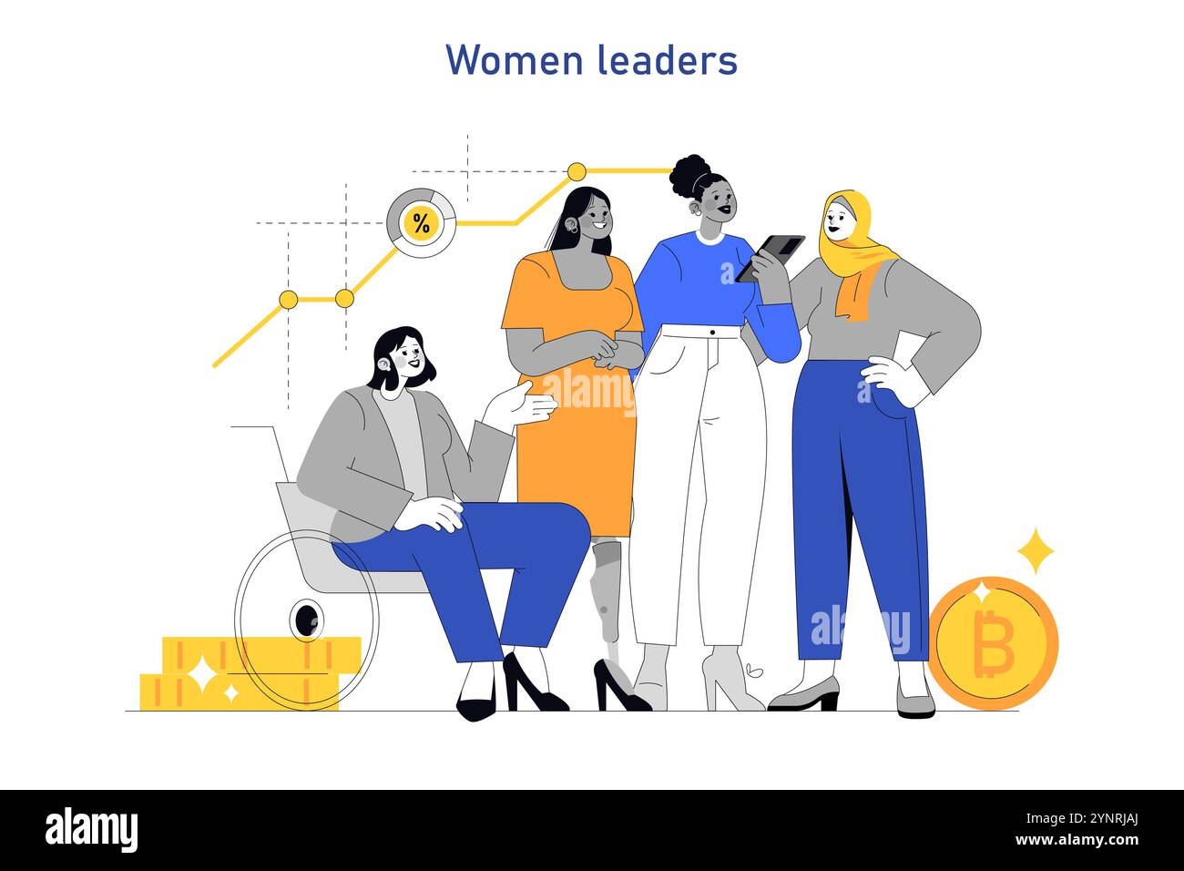 Women Leaders concept. Diverse female professionals discussing ...