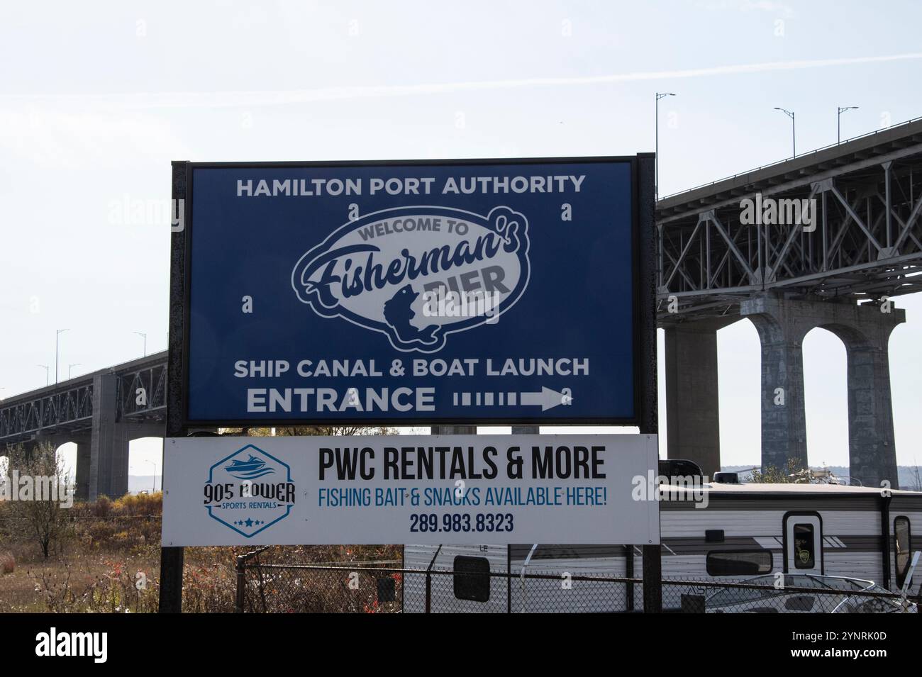 Port authority welcome to Fisherman's Pier and PWC Rentals signs on ...