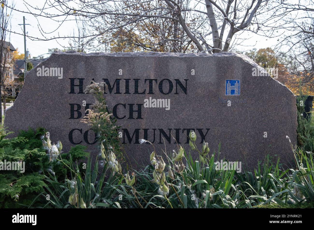 Hamilton Beach Community sign on Beach Boulevard in Hamilton, Ontario ...