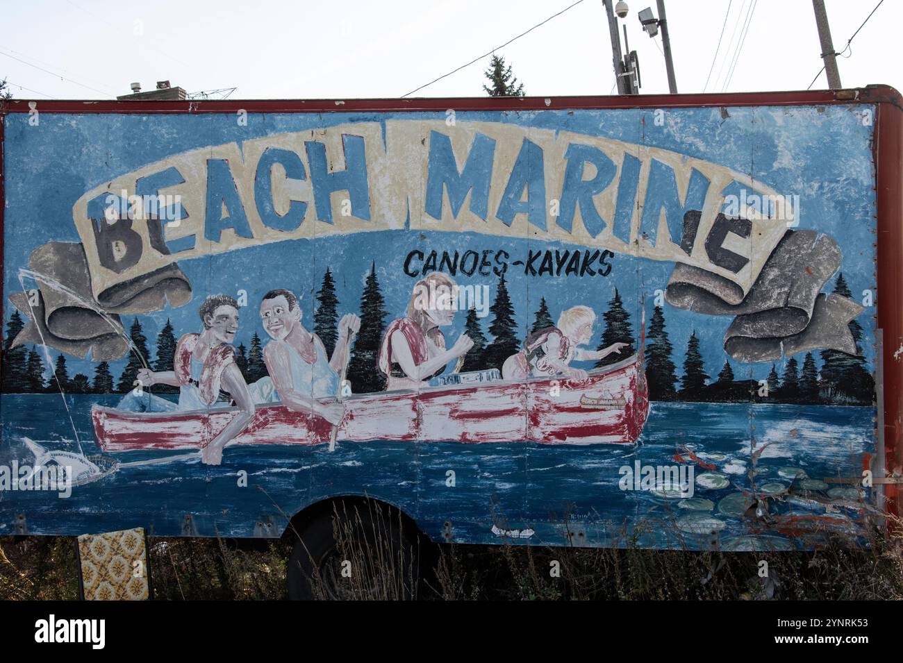 Beach Marine Canoes Kayaks mural on Beach Boulevard at Hamilton Beach ...