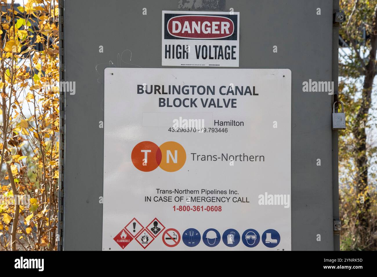 Burlington Canal block valve sign at Hamilton Beach Park in Hamilton ...