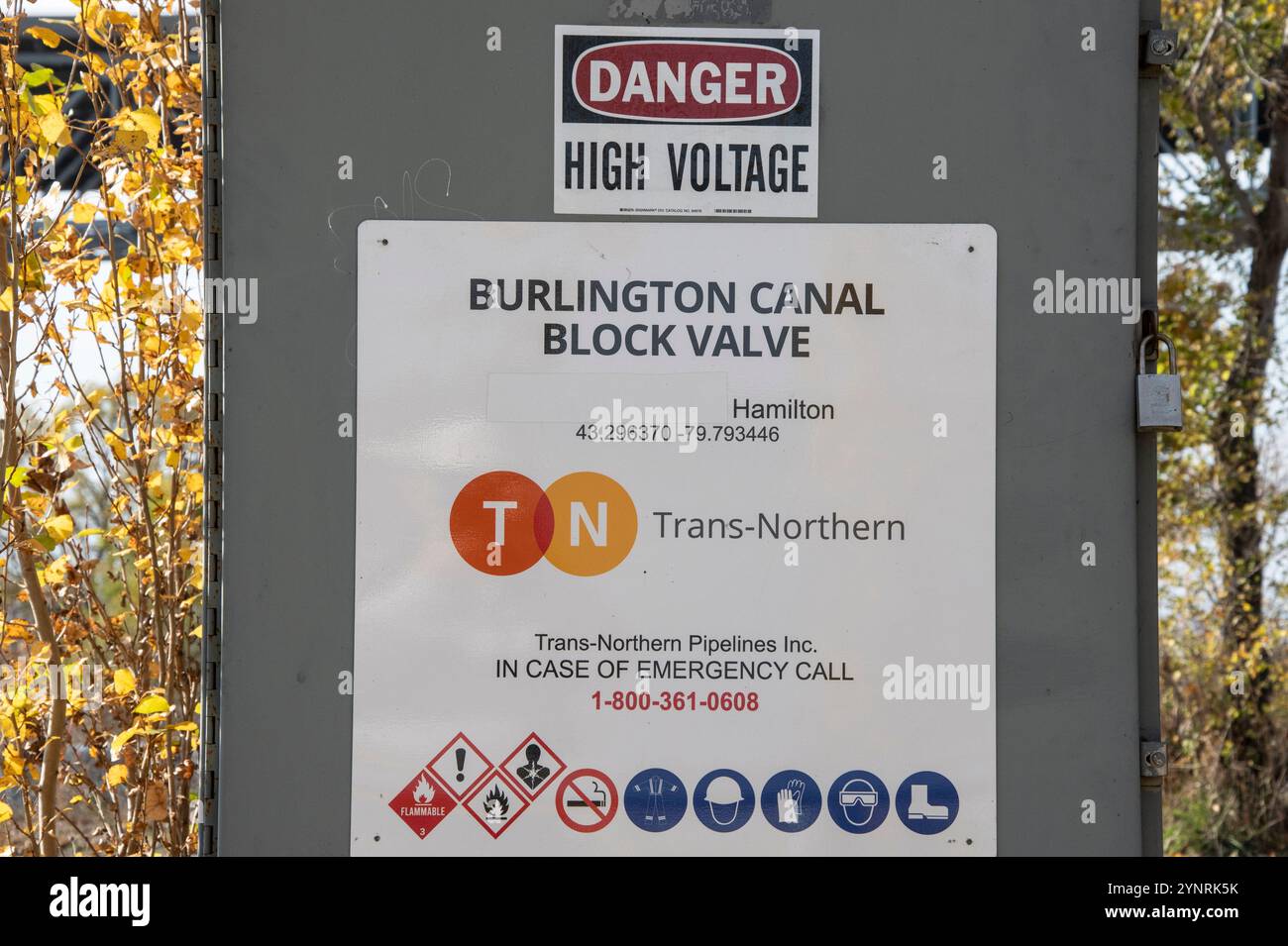 Burlington Canal block valve sign at Hamilton Beach Park in Hamilton ...