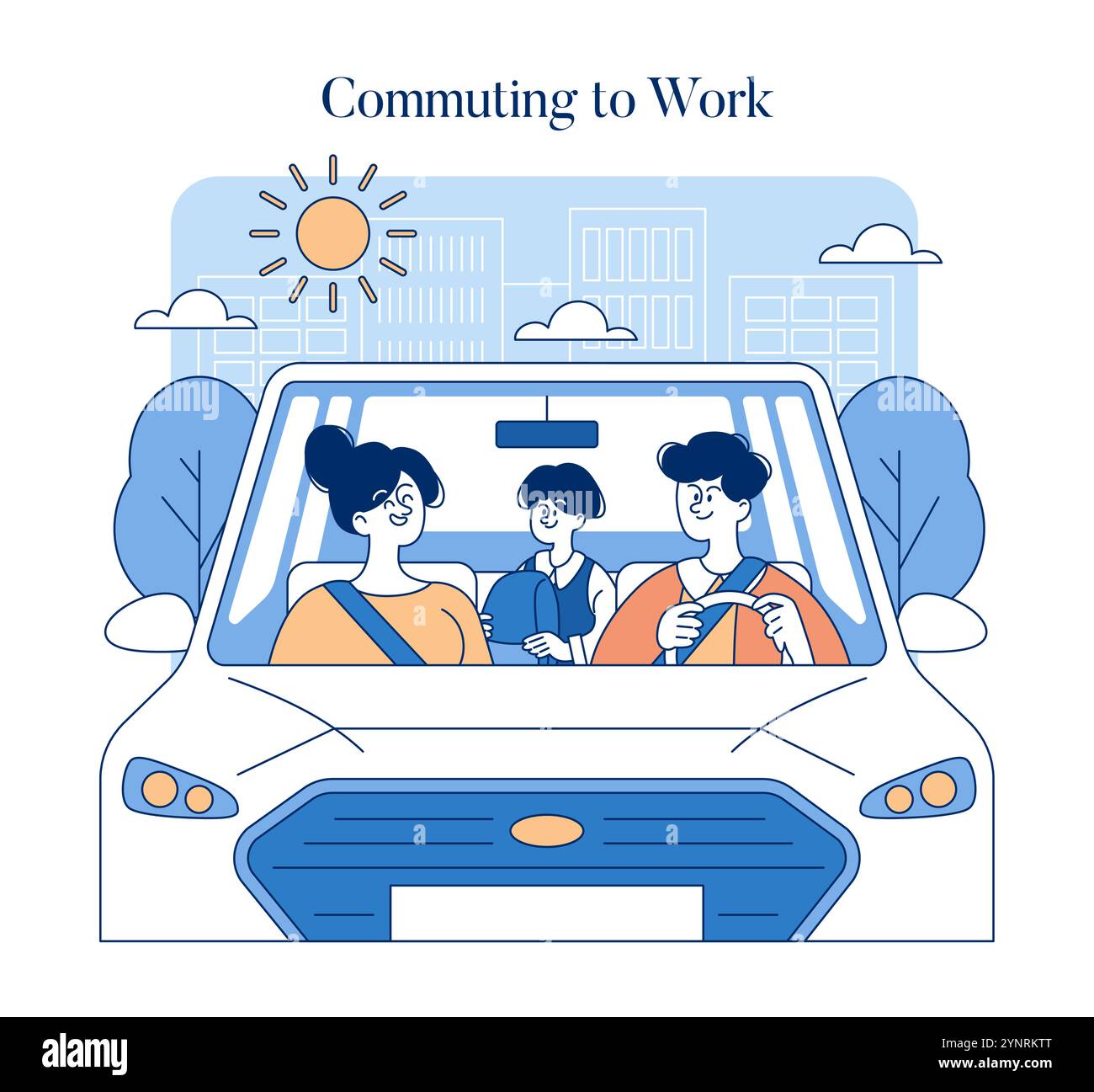 Commuting car driver Stock Vector Images - Alamy