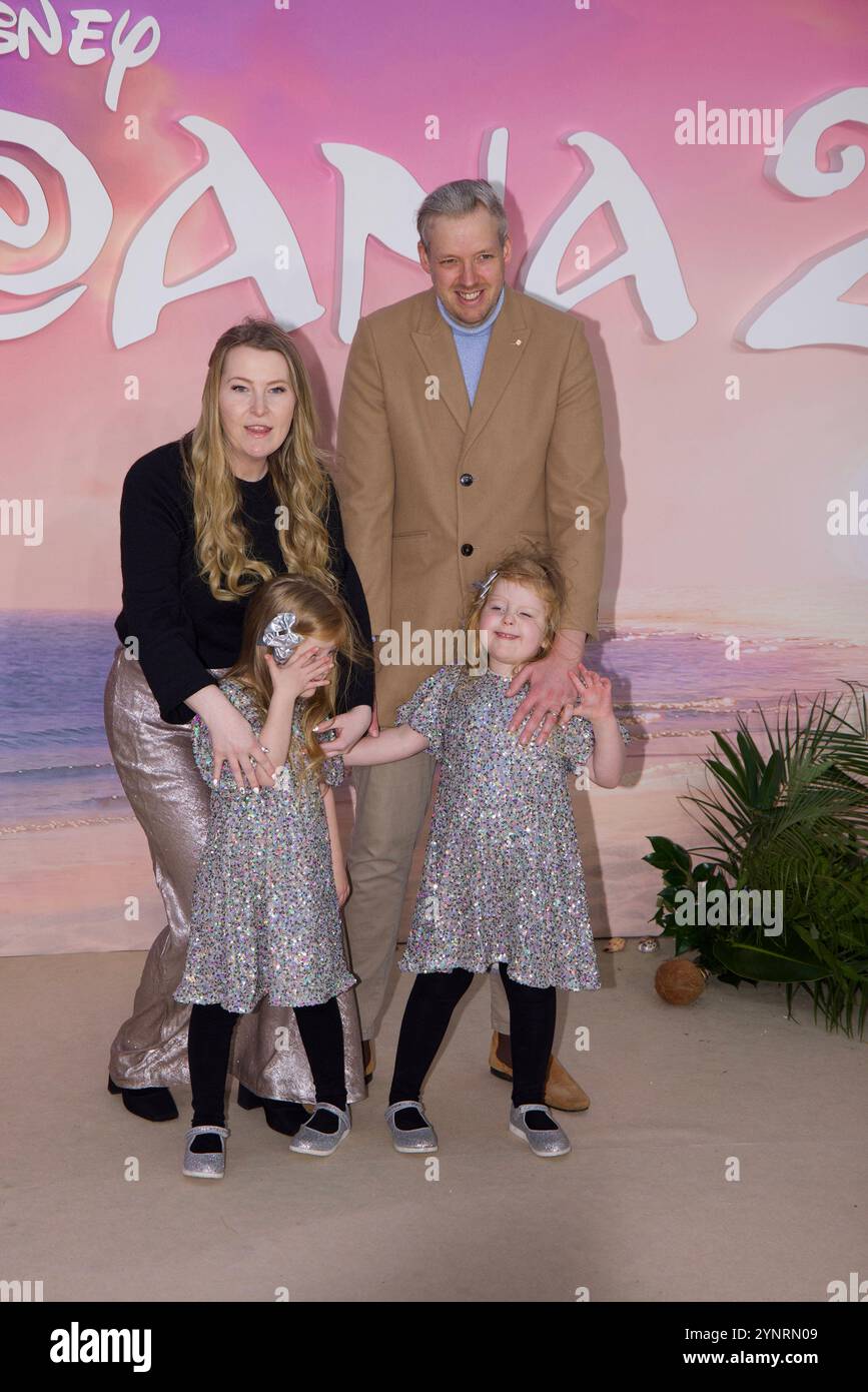 London, UK. Casey Major-Bruce (black top) at the Moana 2 film premiere ...