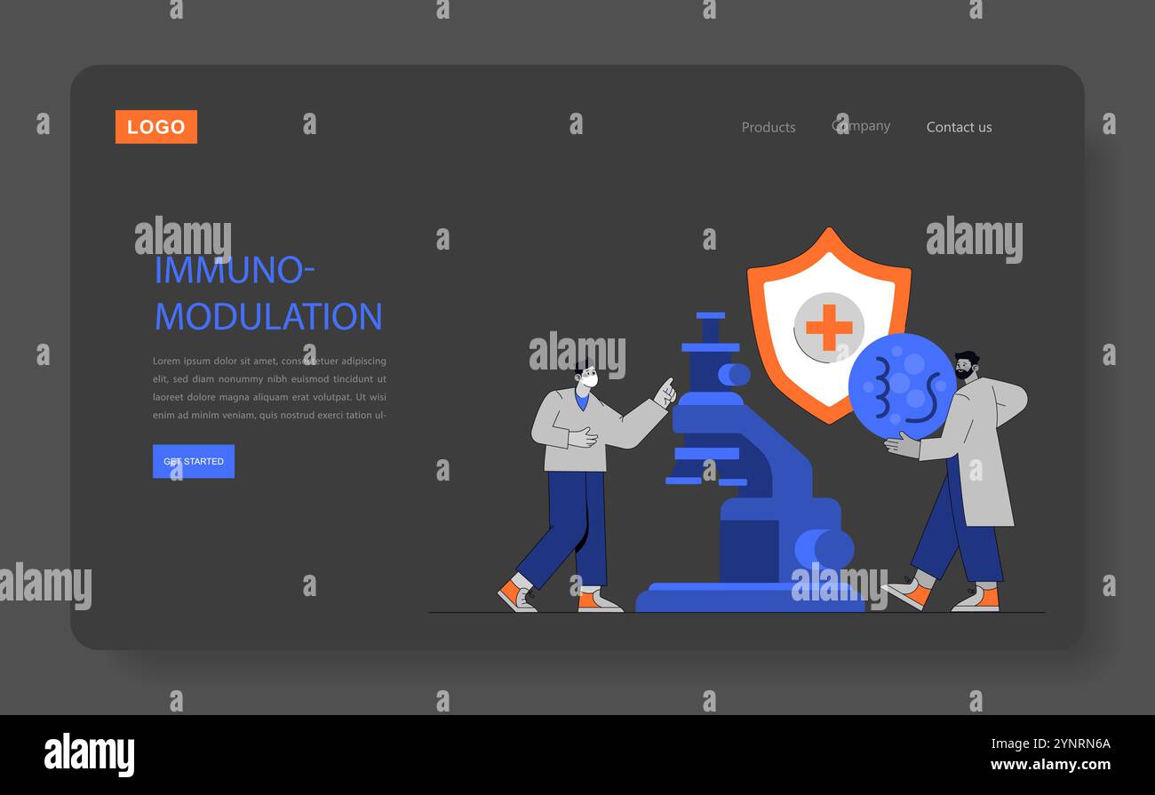 Immunomodulation concept. Illustration of scientists adjusting immunity ...