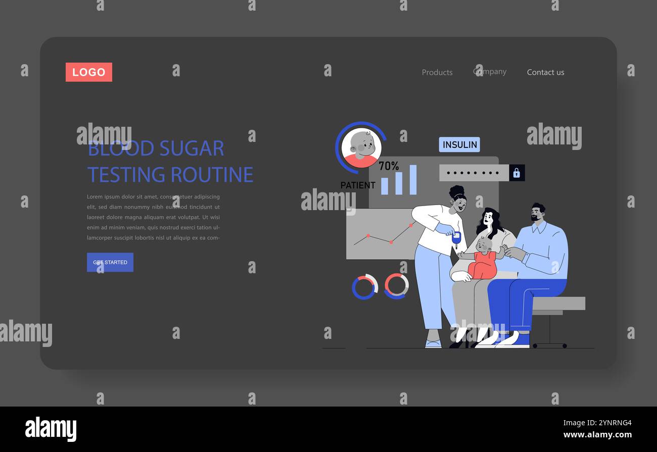 Blood Sugar Tracking concept. Digital interface showcasing patient's ...