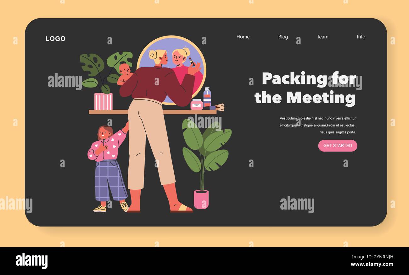 Working Mom Life concept. Professional mother multitasking with kids ...