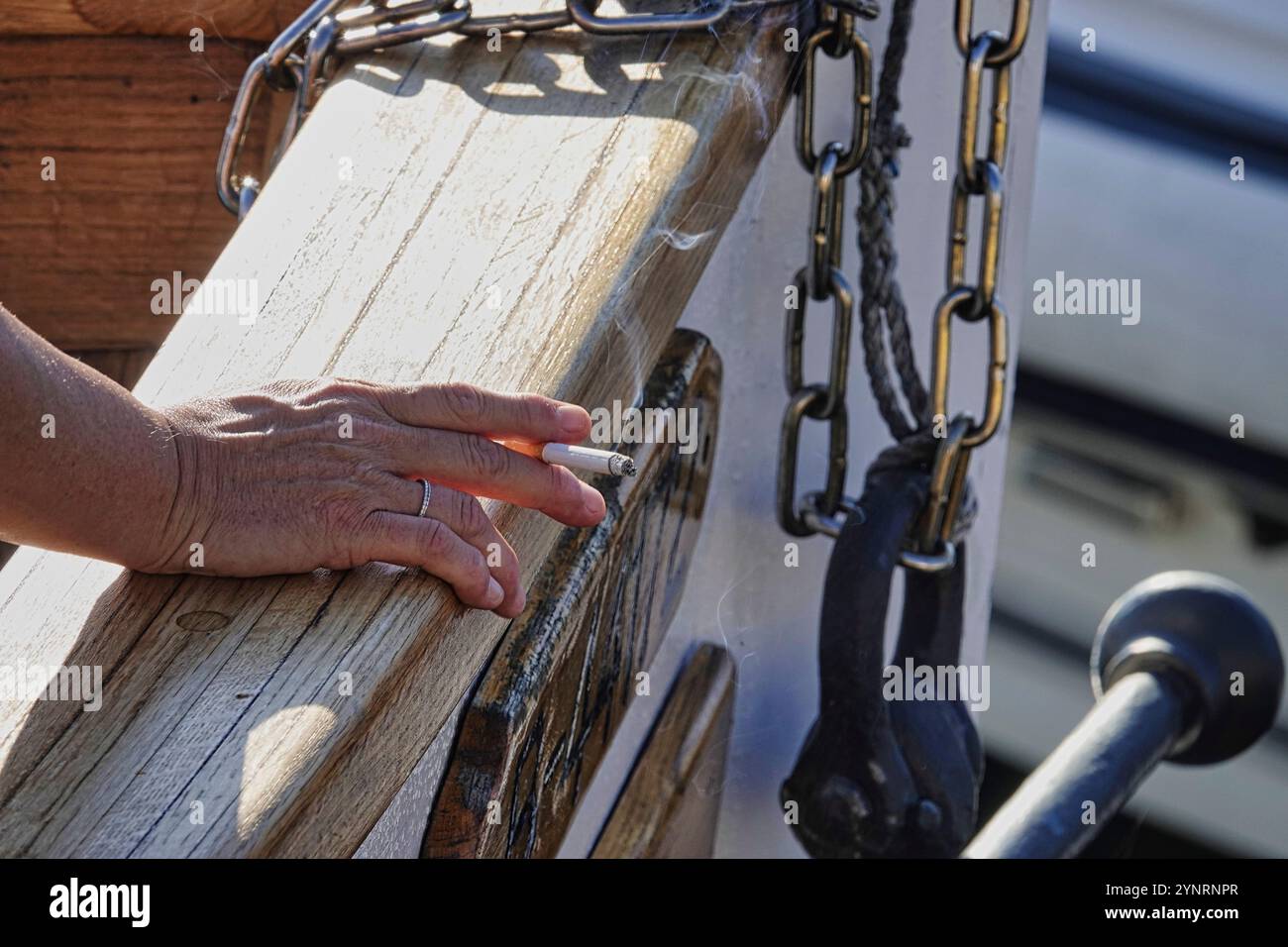 7th September, 2024 Bergen, Norway Dirty habit now - smoking !! Stock ...