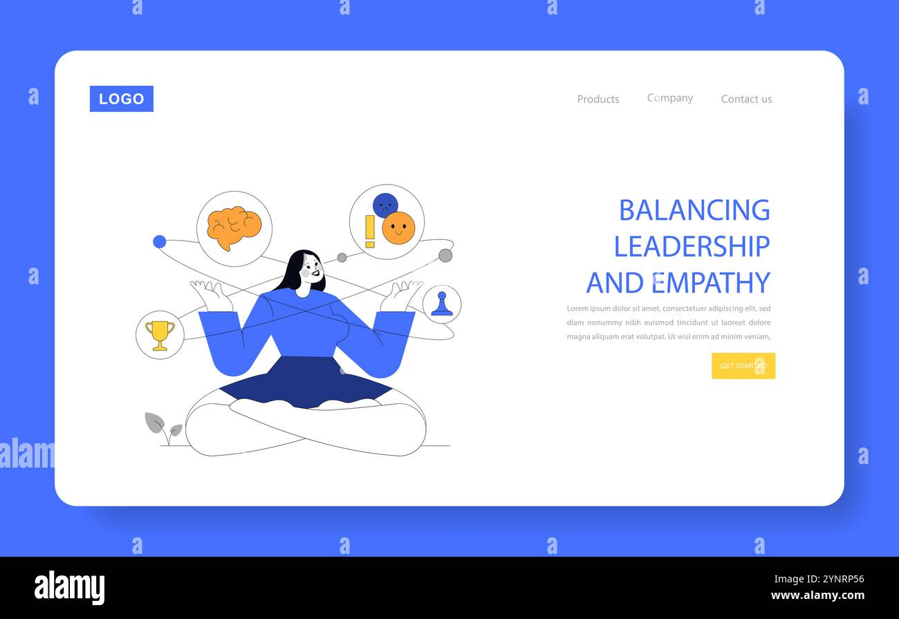 Women Leaders concept. An illustrated female leader balances leadership ...