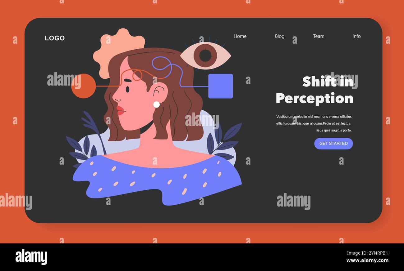 Cognitive Bias concept. An illustration of a woman with abstract ...