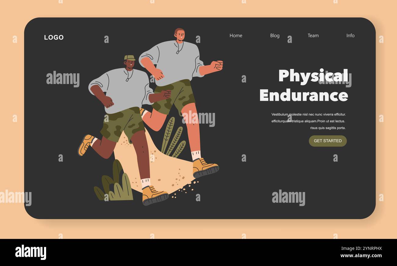 Military Training concept. Soldiers in a running exercise to boost ...