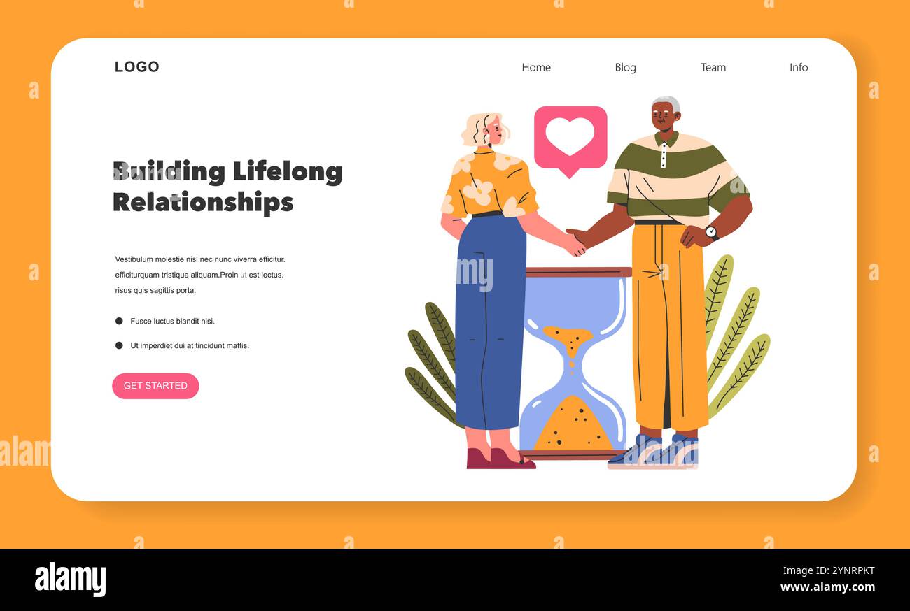 Building Lifelong Relationships concept. Illustration of two diverse ...