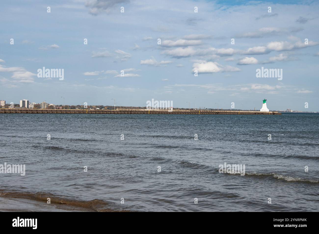 Breezeway Lighthouse on a pier at Hamilton Beach Park in Hamilton ...