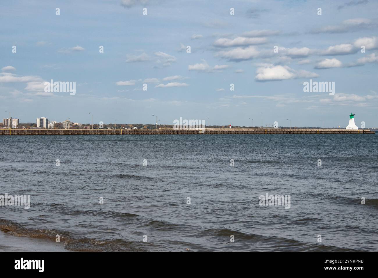 Breezeway Lighthouse on a pier at Hamilton Beach Park in Hamilton ...