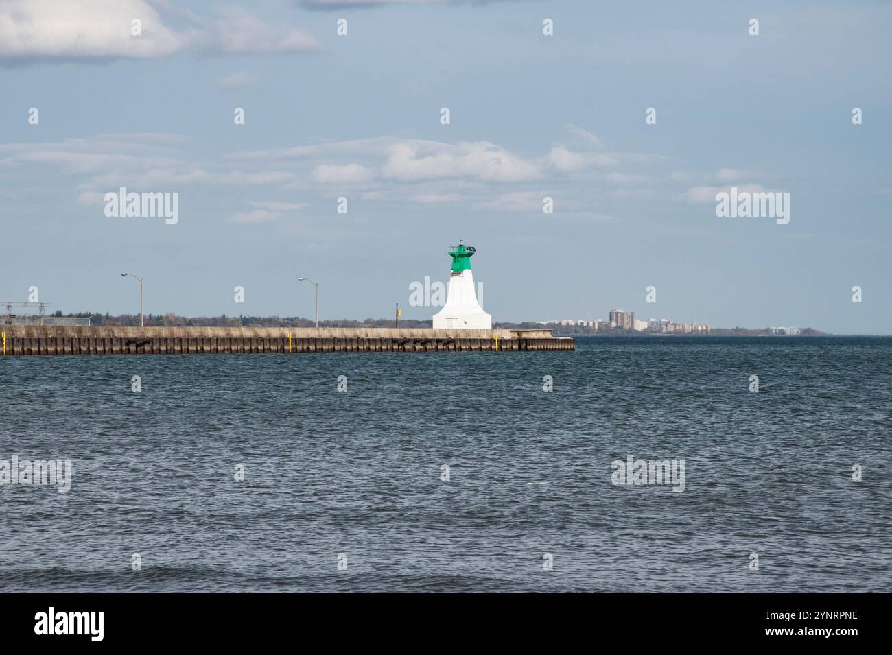 Breezeway Lighthouse on a pier at Hamilton Beach Park in Hamilton ...