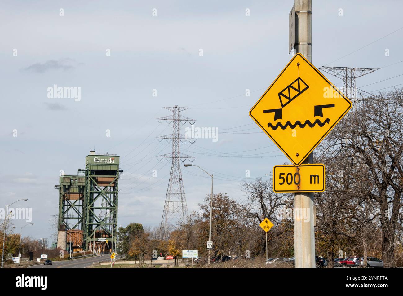 Burlington Canal Lift Bridge sign on Beach Boulevard in Hamilton ...