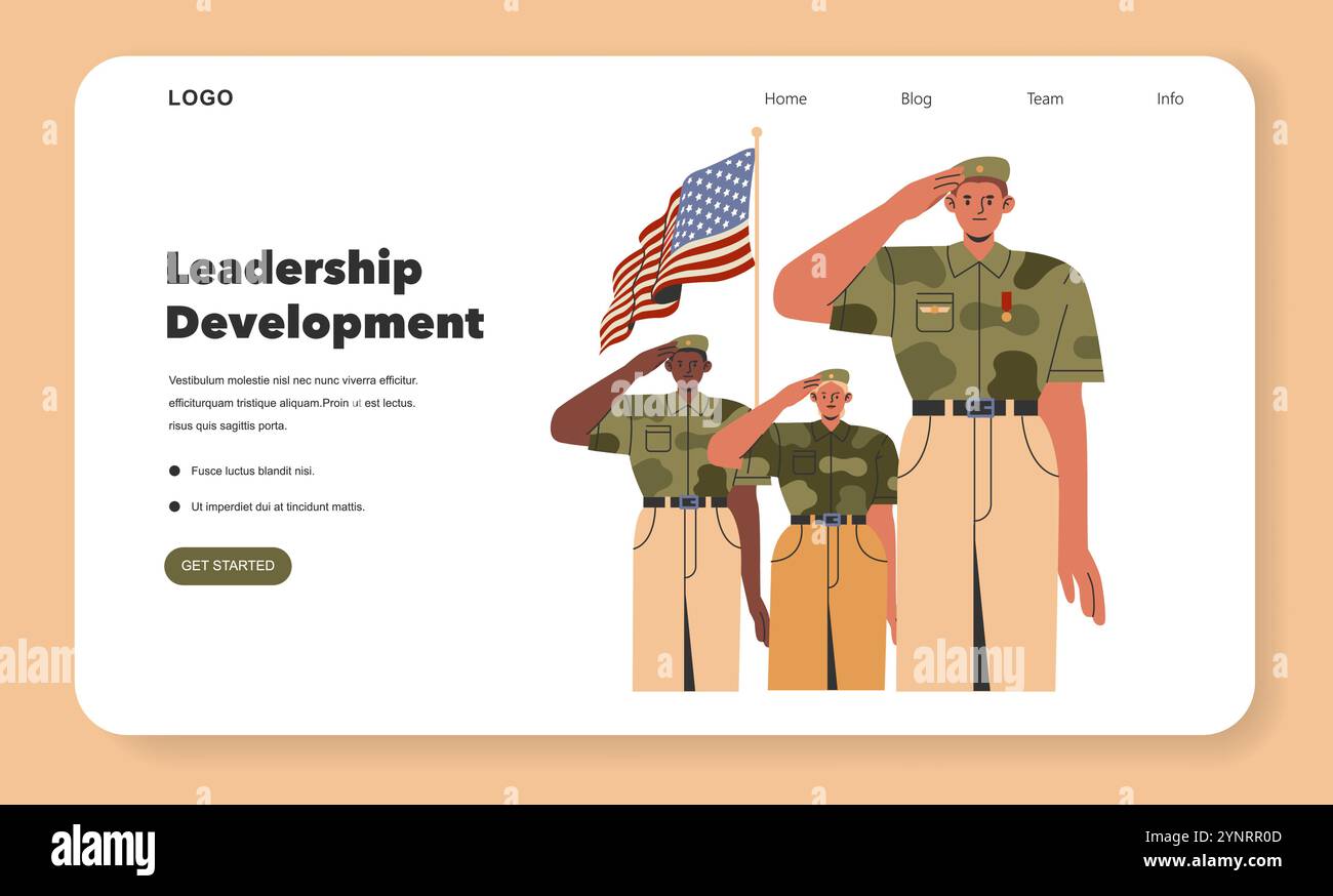 Military training concept. Soldiers saluting the American flag ...