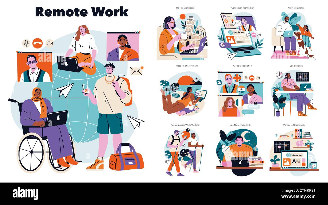 Nomadic workspace Stock Vector Images - Alamy