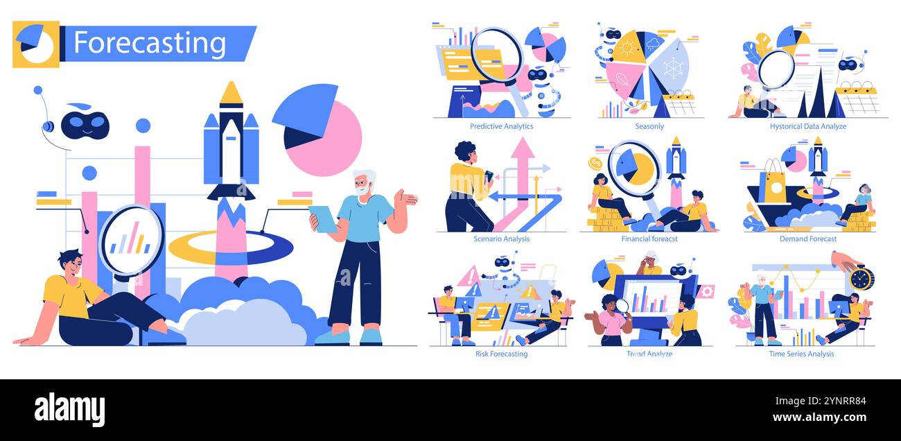 Forecasting concept set. Data analysis and prediction methods ...