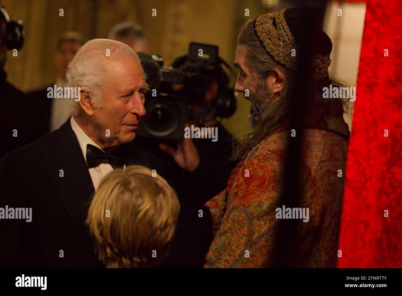 London, UK. King Charles III and Simon Lipkin at the Royal Variety ...