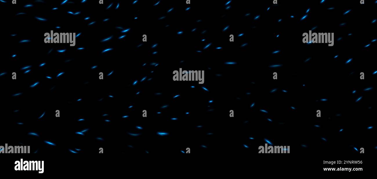 Blue fire sparks, abstract glowing embers, heat sparkles, flying flame ...