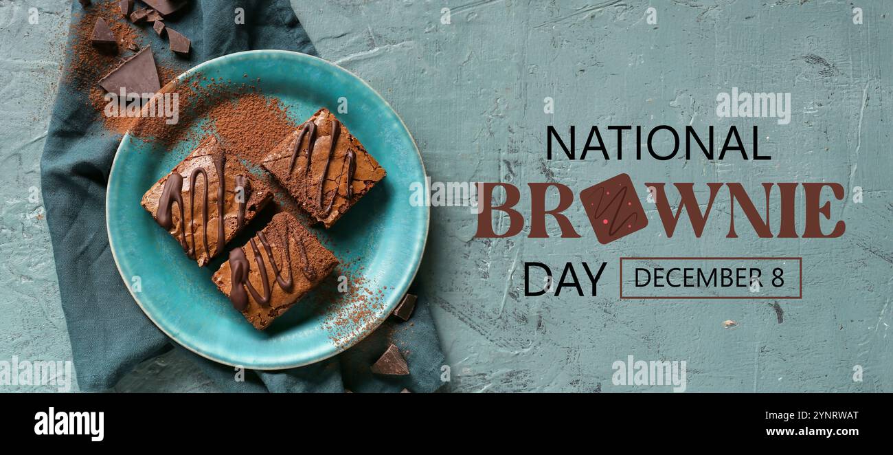 Greeting banner for National Brownie Day Stock Photo - Alamy