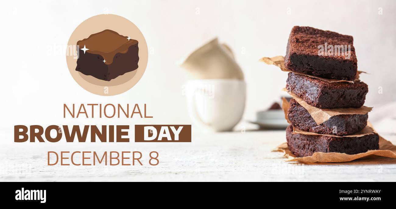 Greeting banner for National Brownie Day Stock Photo - Alamy
