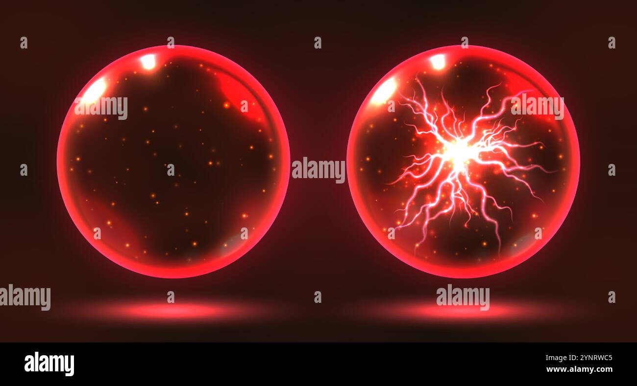 Red lightning thunder energy sphere hi-res stock photography and images ...