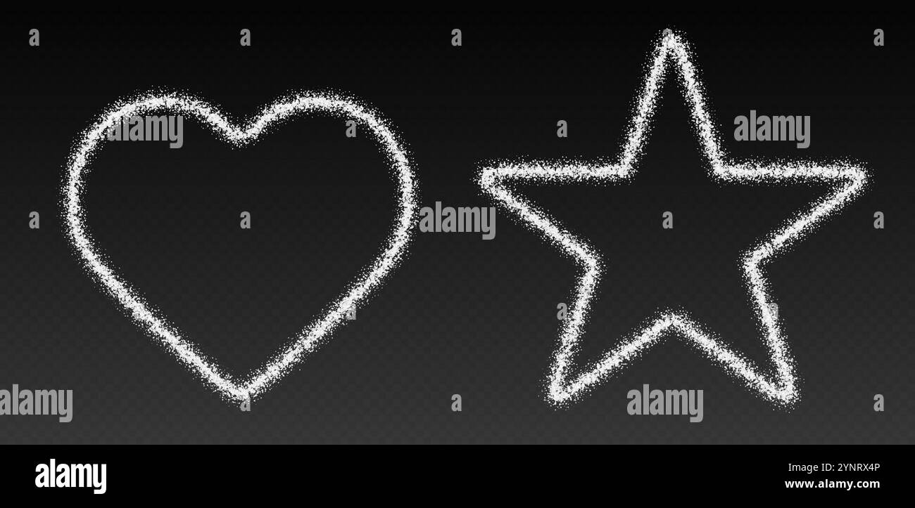 Salt frame, sugar powder border, flour powder in heart and star shapes ...