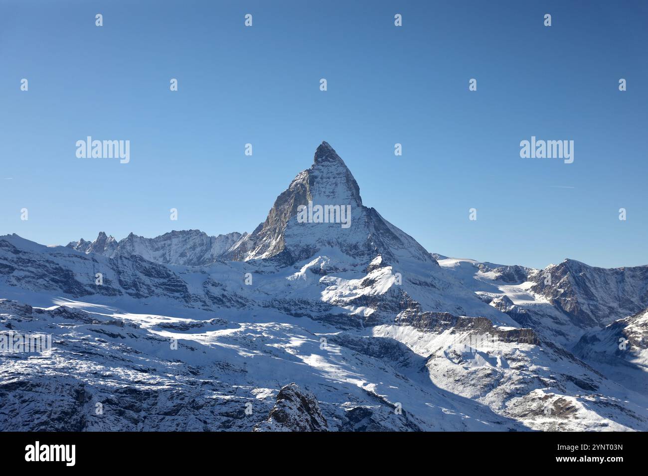 Zermatt, Switzerland. 01st Dec, 2022. The Matterhorn mountain (middle ...