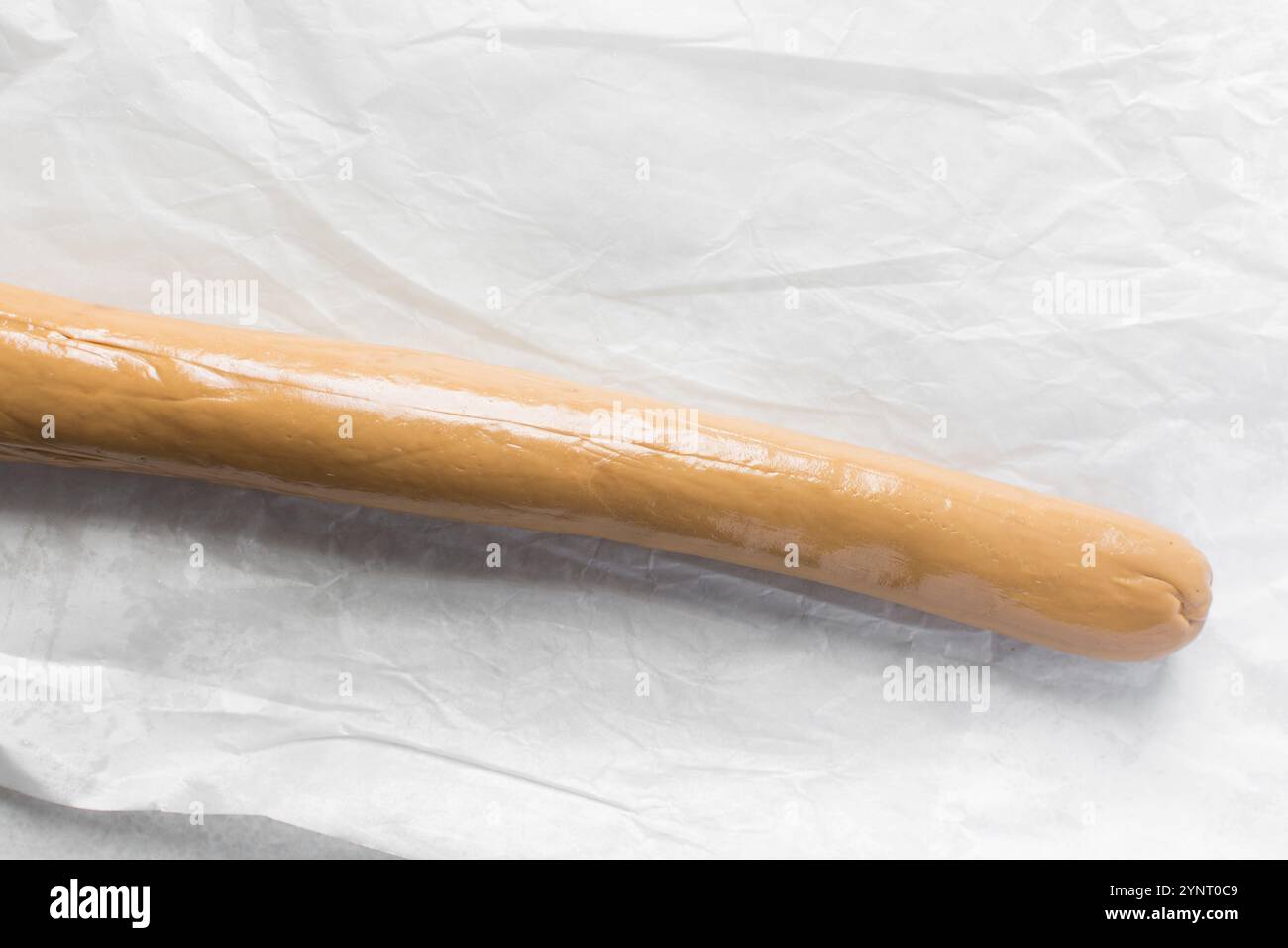 Overhead view of iloka candy on parchment paper, top view of cooked ...