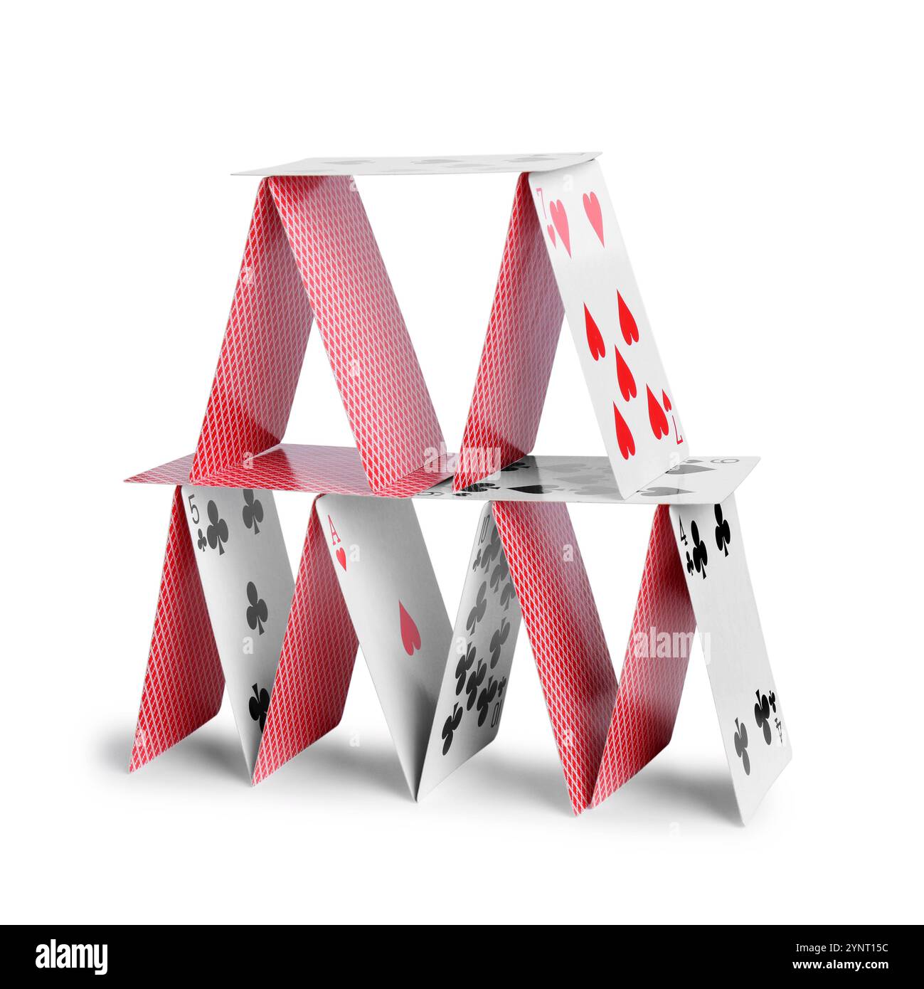 Playing cards pyramid Cut Out Stock Images & Pictures - Alamy