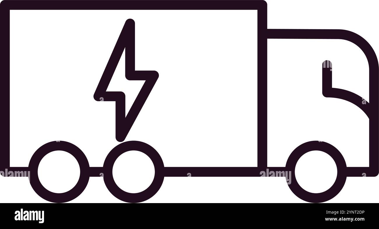 Electric truck icon linear Cut Out Stock Images & Pictures - Alamy