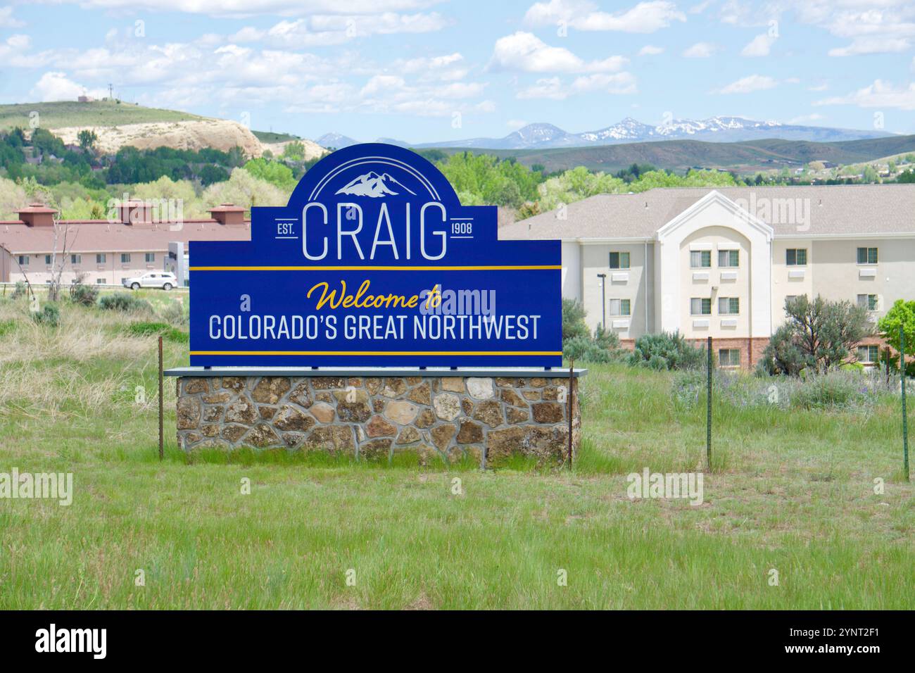 Welcome sign to Craig in Northwestern Colorado, a small town known for ...
