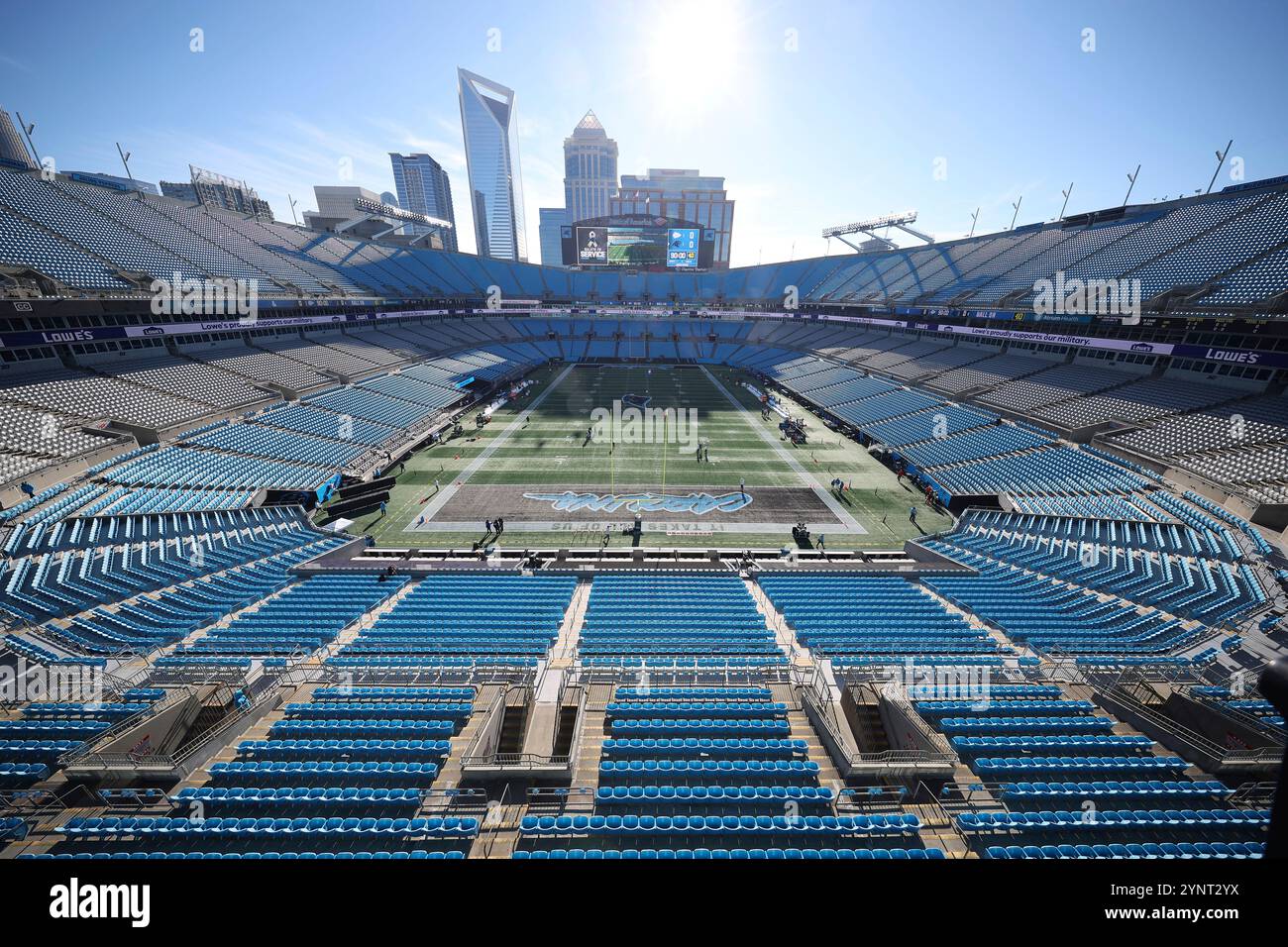 A stadium view of the Carolina Panthers Bank of America Stadium is ...