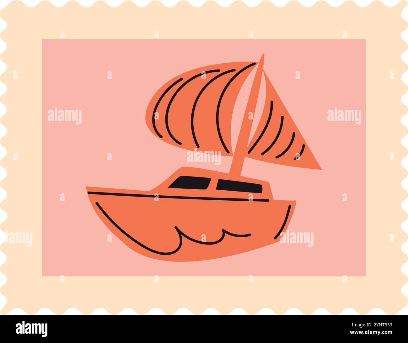 boat postage stamp Stock Vector Image & Art - Alamy