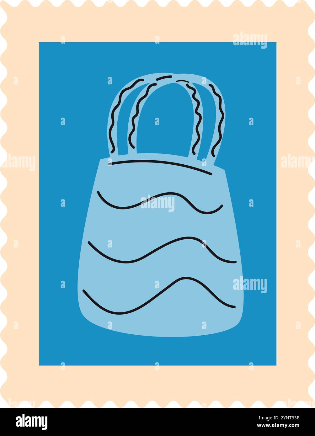 postage stamp blue bag Stock Vector Image & Art - Alamy