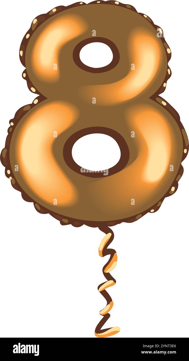 Number eight golden celebration Stock Vector Images - Alamy