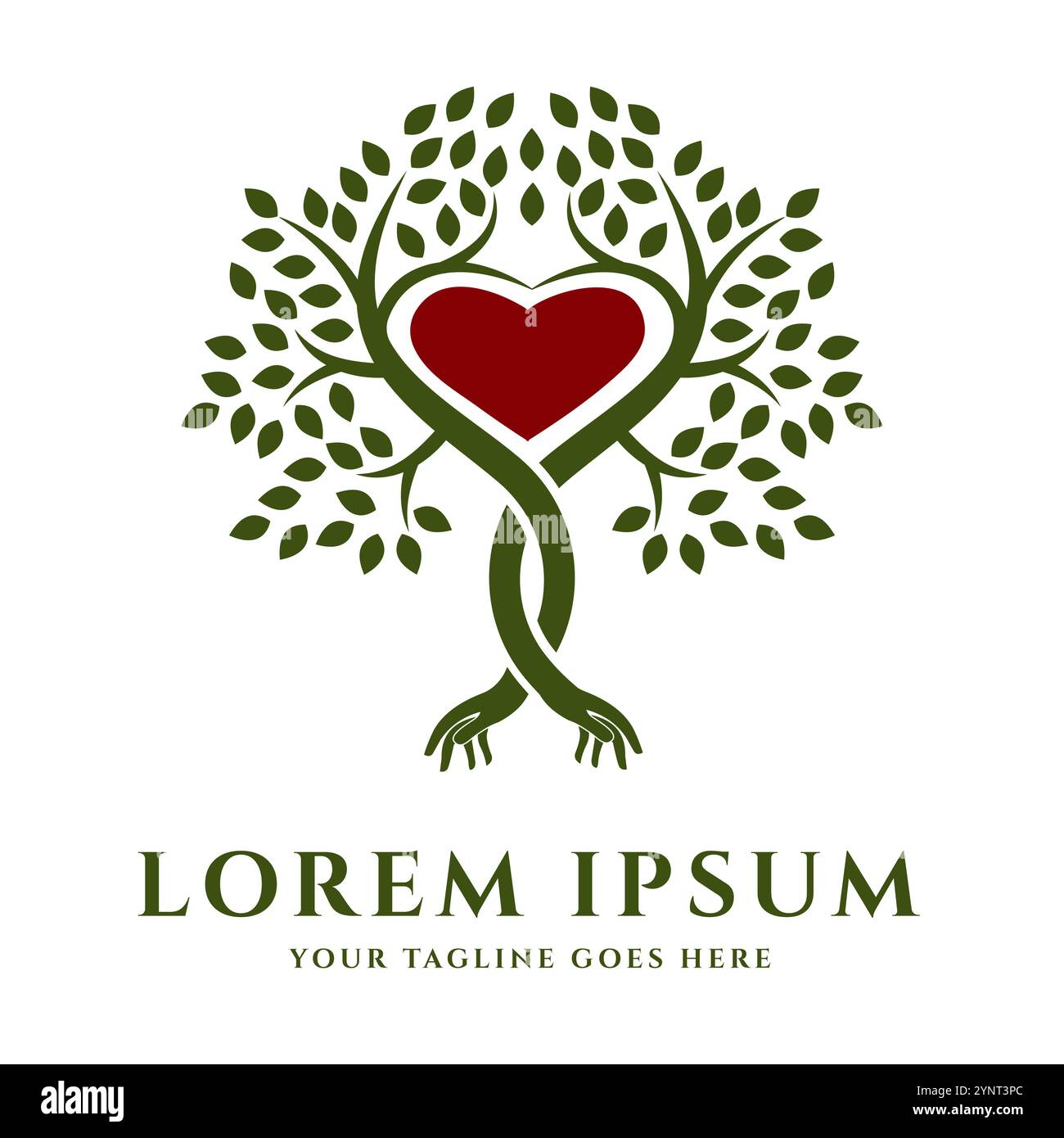 Tree with Heart Symbol in the Middle is suitable for Eco-Friendly ...