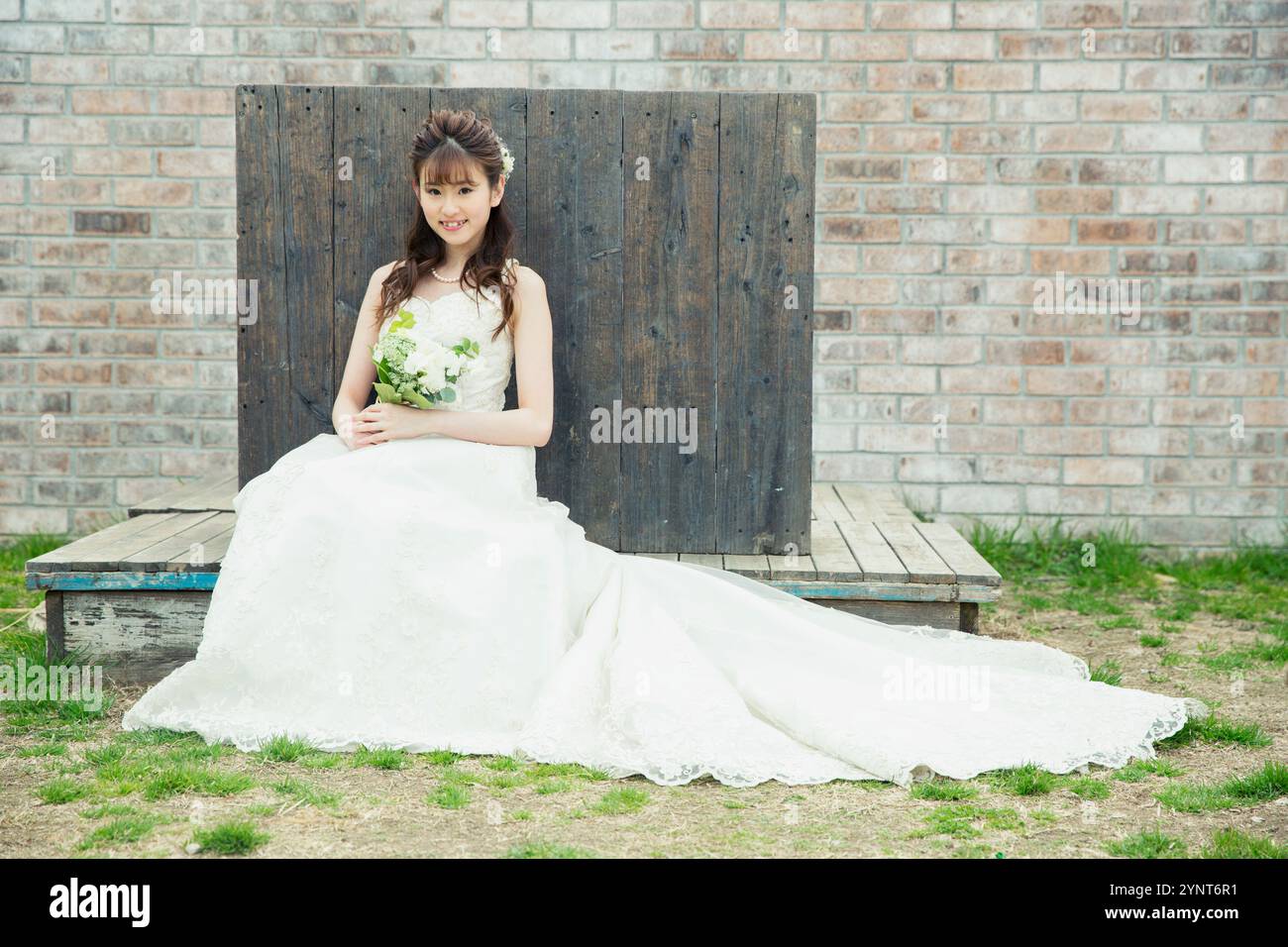 Cute bride in wedding dress hi-res stock photography and images - Alamy