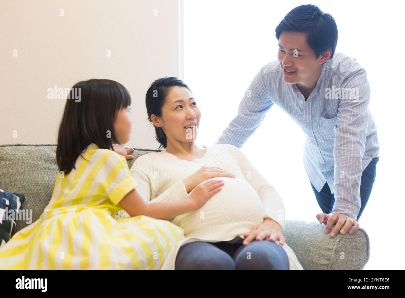 Family waiting for baby Stock Photo - Alamy