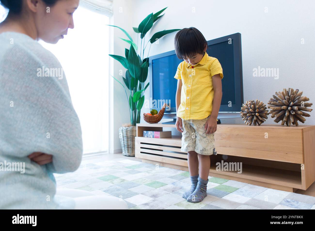 Mother scolding her child Stock Photo - Alamy
