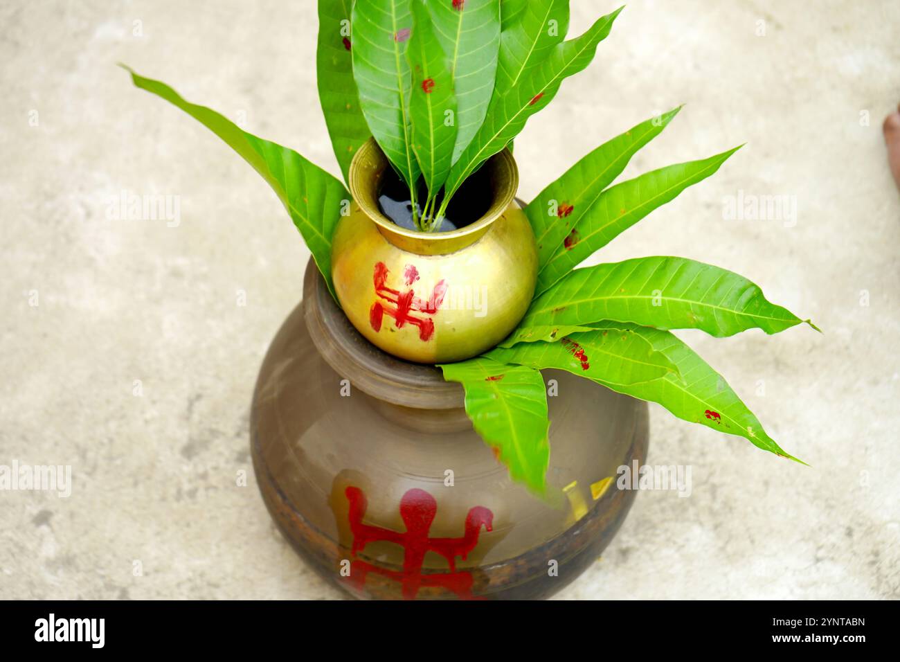 A closeup of Mangal Kalas used in traditional bengali wedding Stock ...