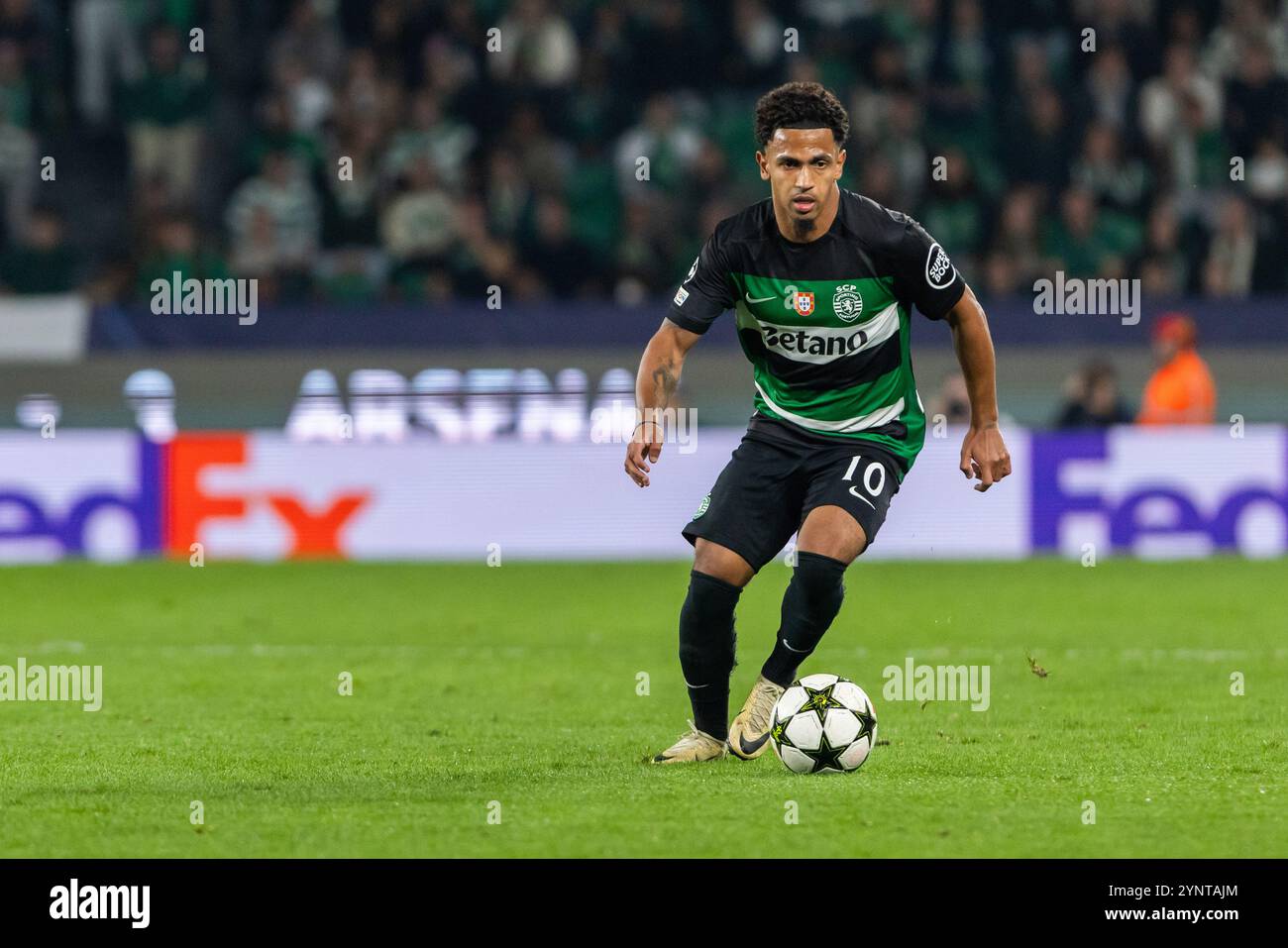 Marcus Edwards of Sporting CP seen in action during the UEFA Champions ...