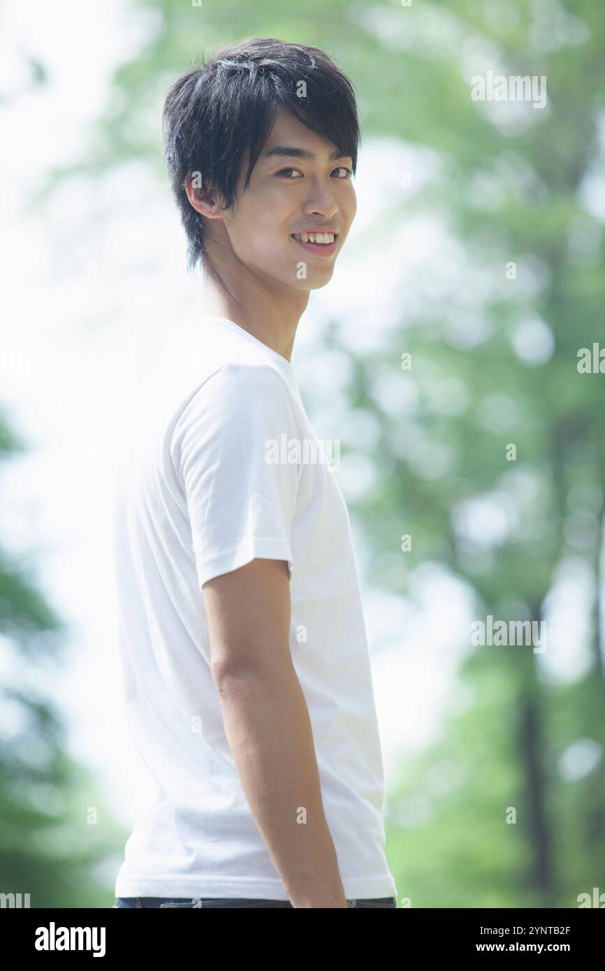 Refreshing male student Stock Photo - Alamy