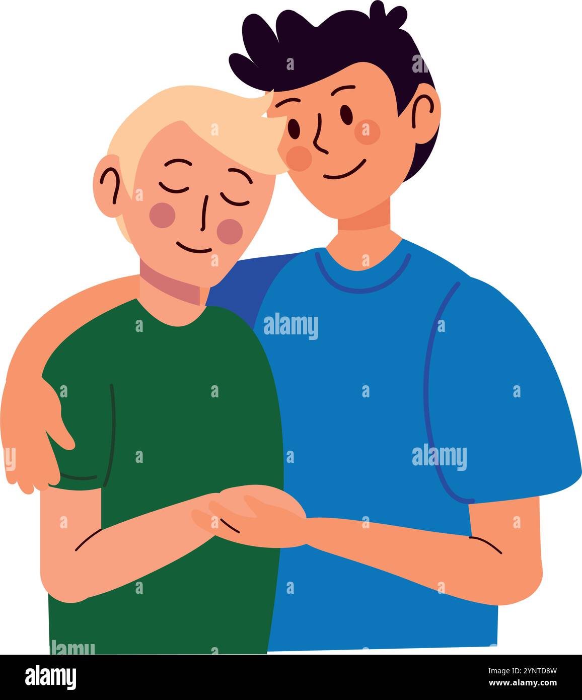 Happy friends hugging Stock Vector Images - Alamy