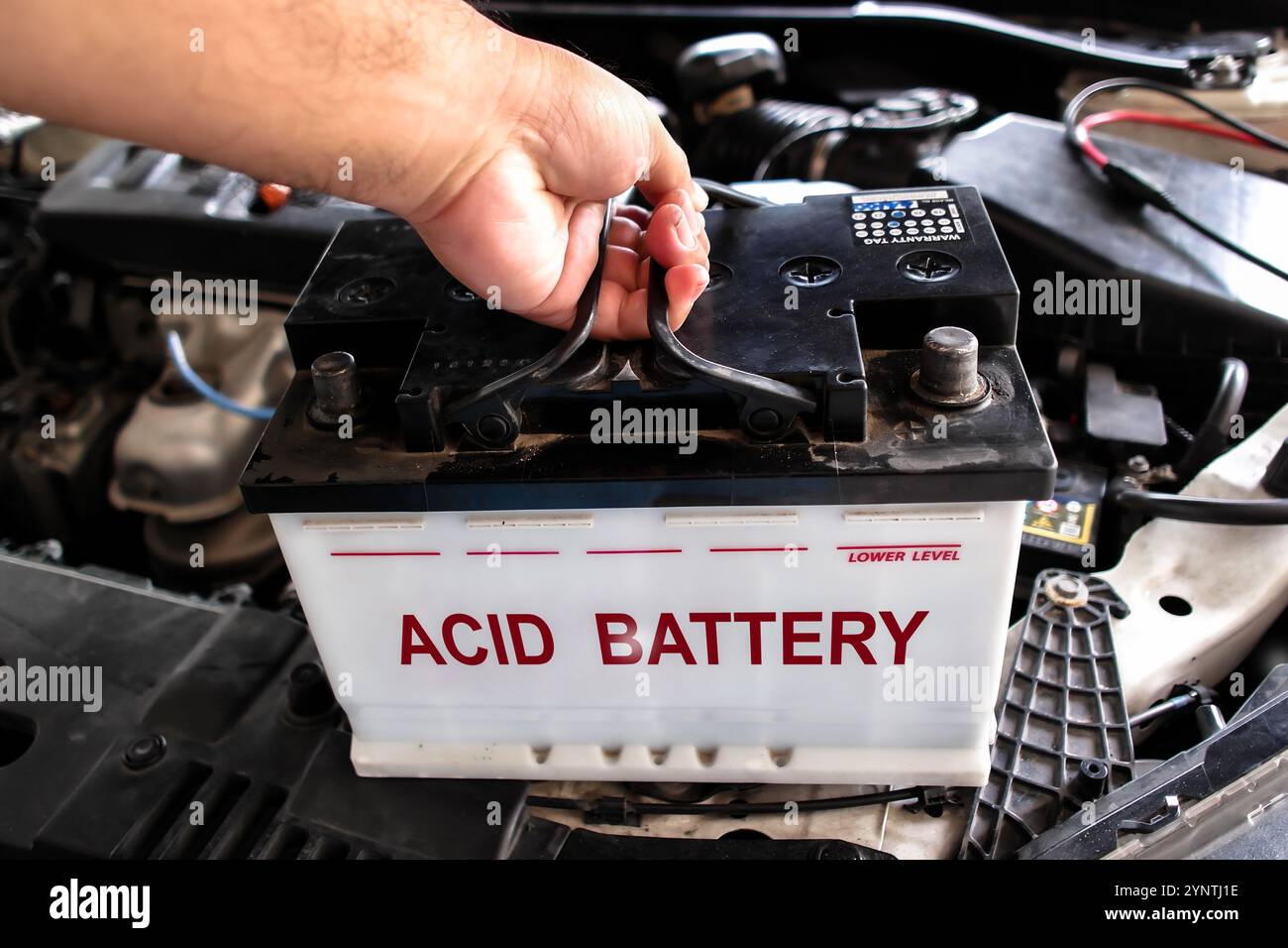 Installing or replacement acid battery in vehicle , Car maintenance ...