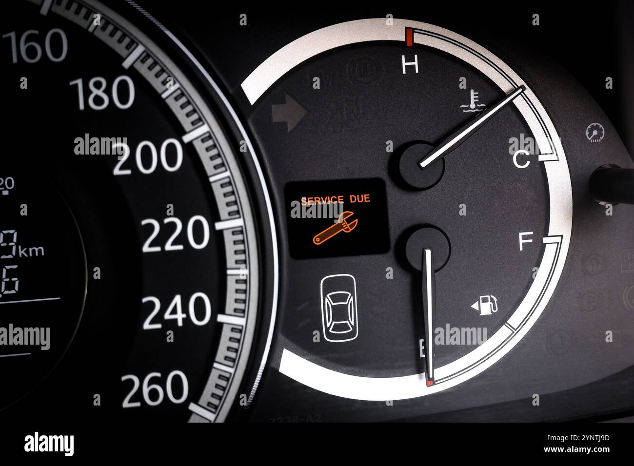 Car dashboard warning light for service due , Car maintenance concept ...