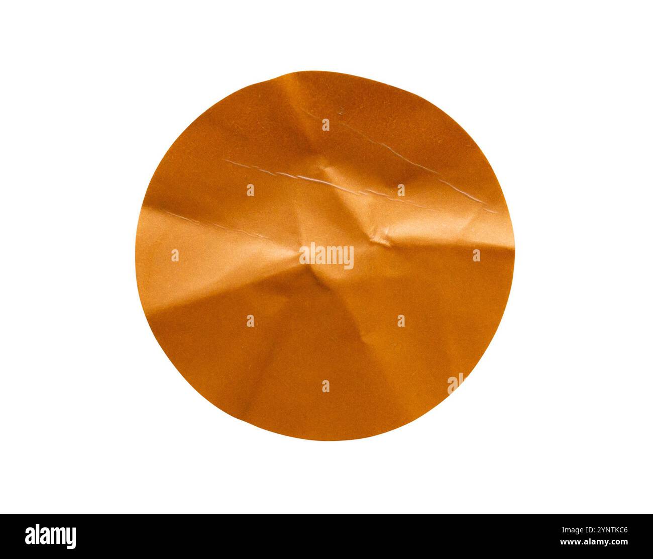 Brown round paper sticker label isolated on white background Stock ...